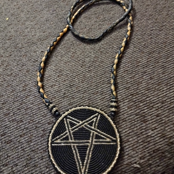 Handmade | Jewelry | Nwt Handmade Beaded Pentagram Necklace Medallion ...